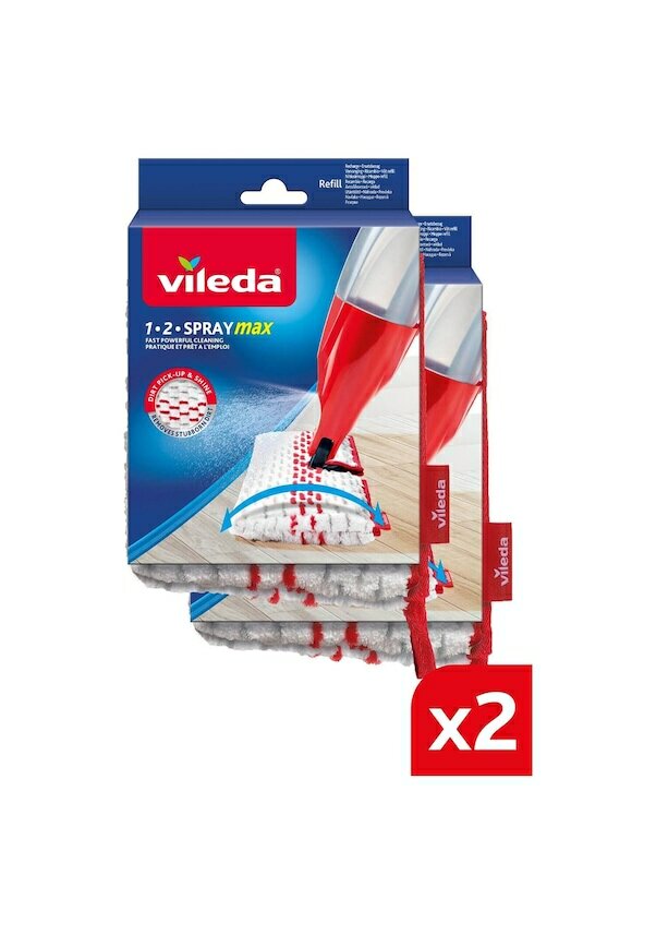 Насадка на швабру Vileda 1-2 Spray Max, 2 запасных насадки, ширина 15 см, длина ручки 40 см