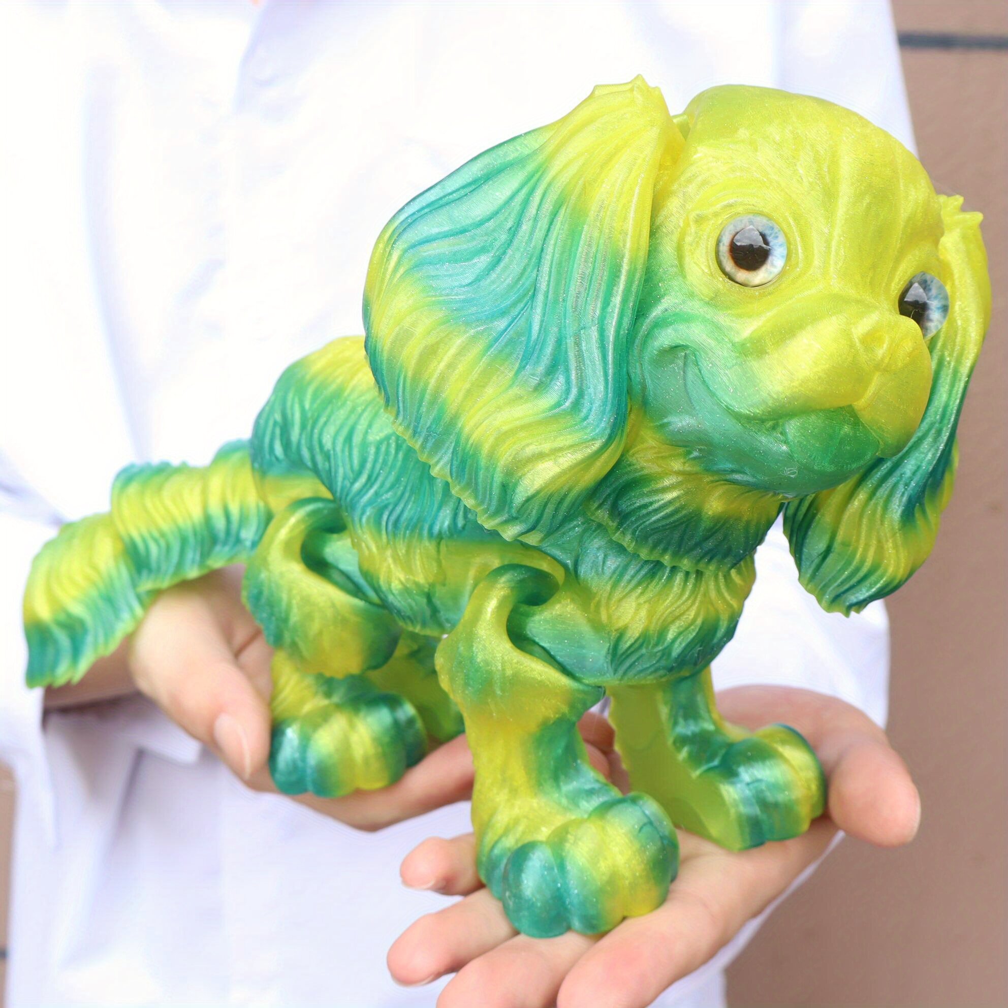 Фигурка пуделя большая (30 см), кристально-зелёная, из пластика, 3D-печать