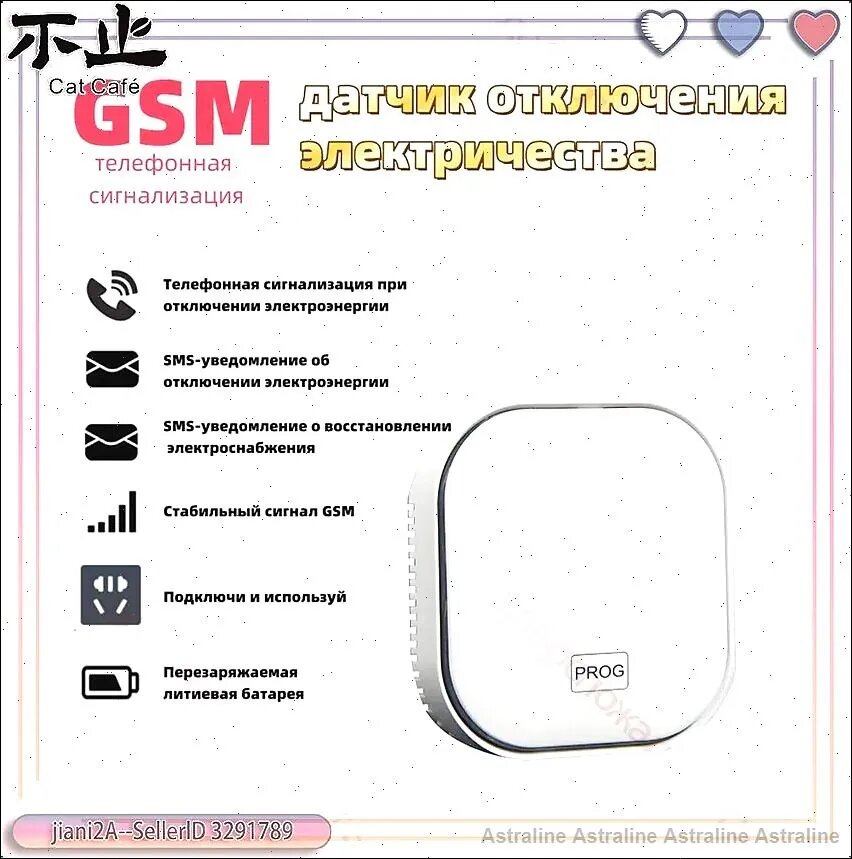 GSM датчик отключения электричества - сигнализация отключения электричества / контроль напряжения / оповещатель32