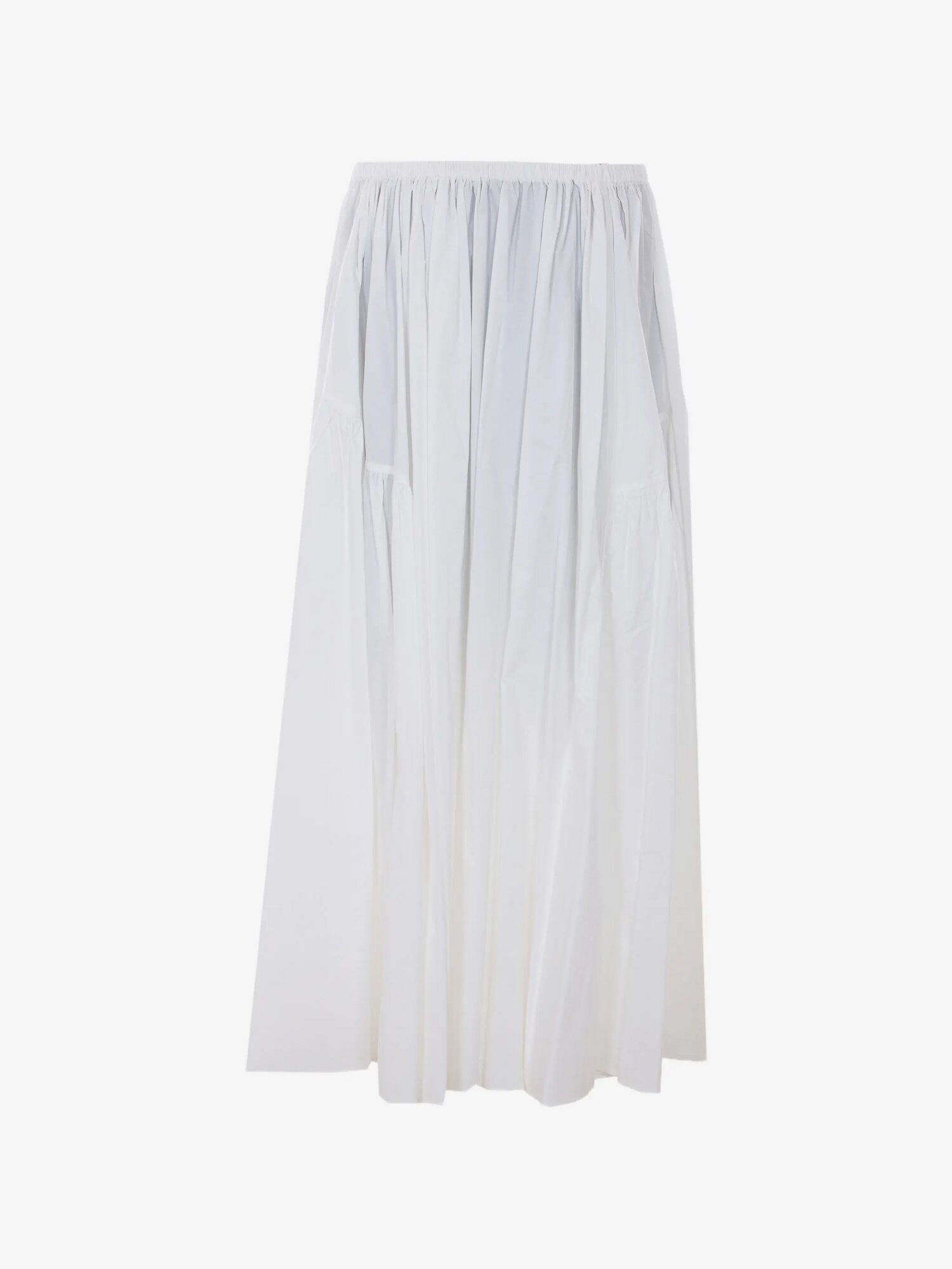 Юбка ELEH Ruched-effect maxi skirt, размер 42, бежевый/белый — фото 1