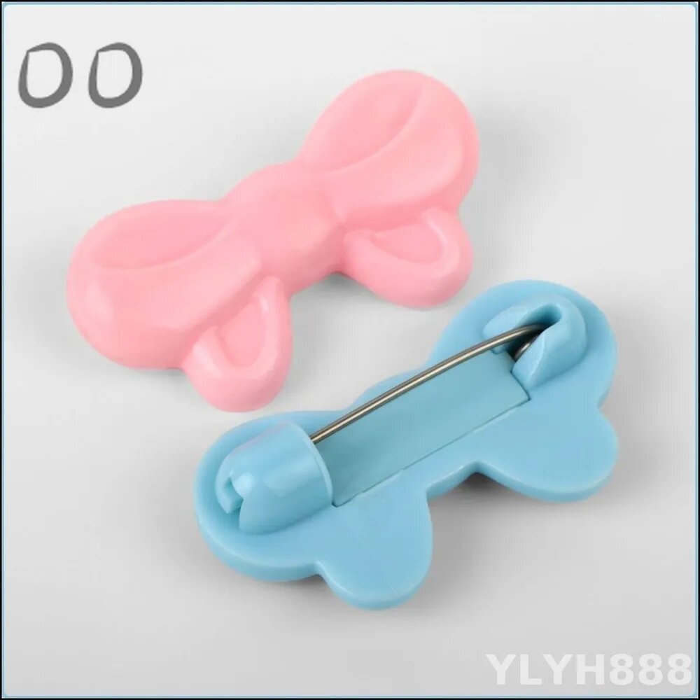 Булавка 4 см, 6 шт, цвет: голубой, белый