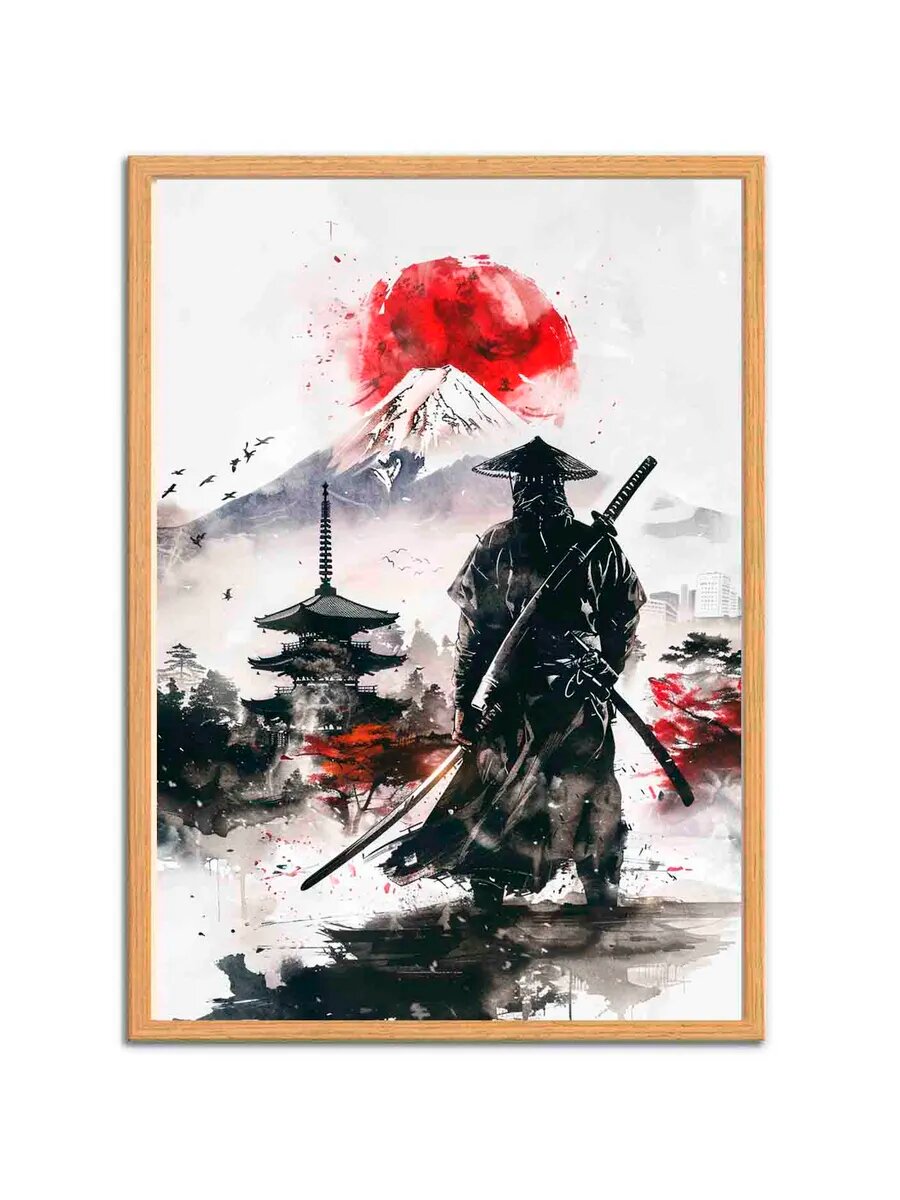Сурикат-животное-самурай 5, Плакат 30x42см