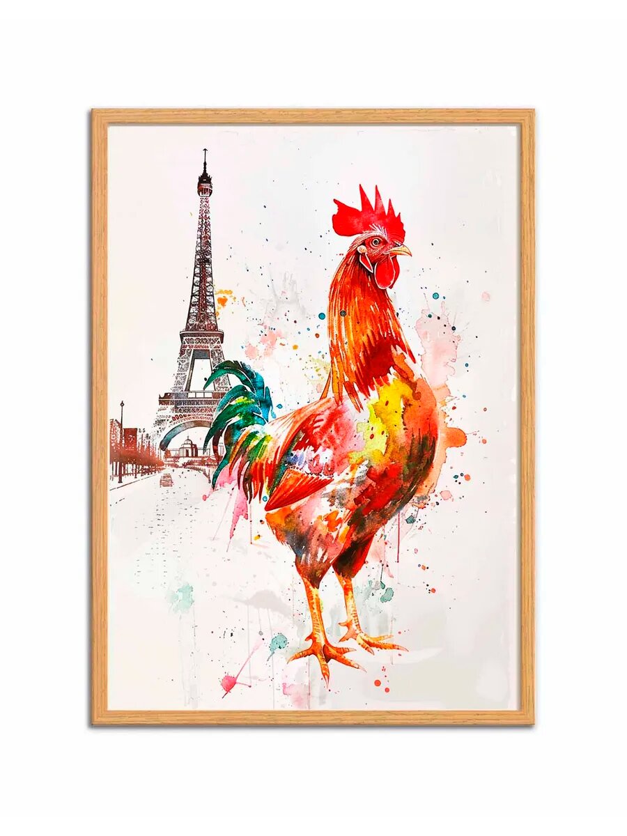 Животное с куриной фермы пьет Виски 5, Плакат 30x42см