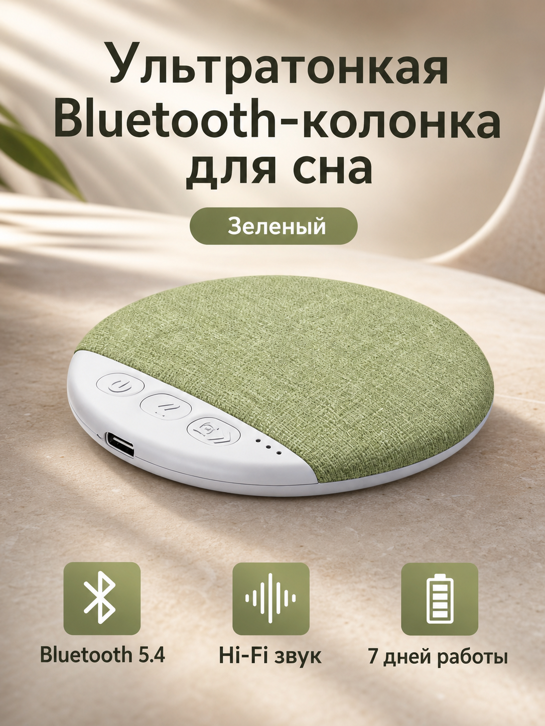 Мини Bluetooth колонка X3Pro портативная беспроводная акустика зелёная