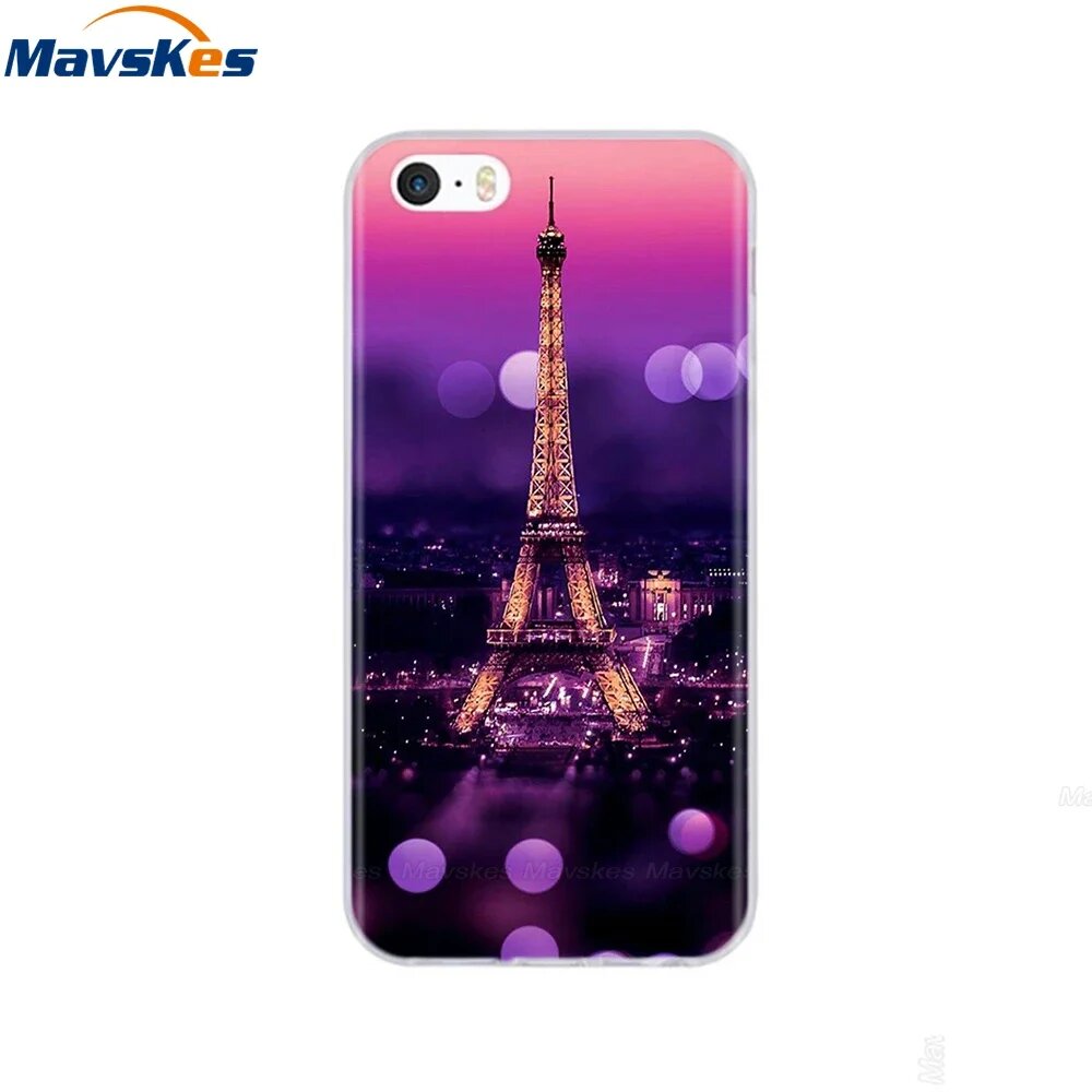 Чехол для iPhone 5s SE 5, силиконовый мягкий чехол из ТПУ с Фиолетовый, 24, for iPhone 5S SE 5