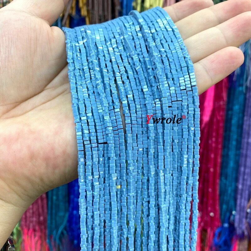 Голубые квадратные бусины YWROLE 1x2 мм