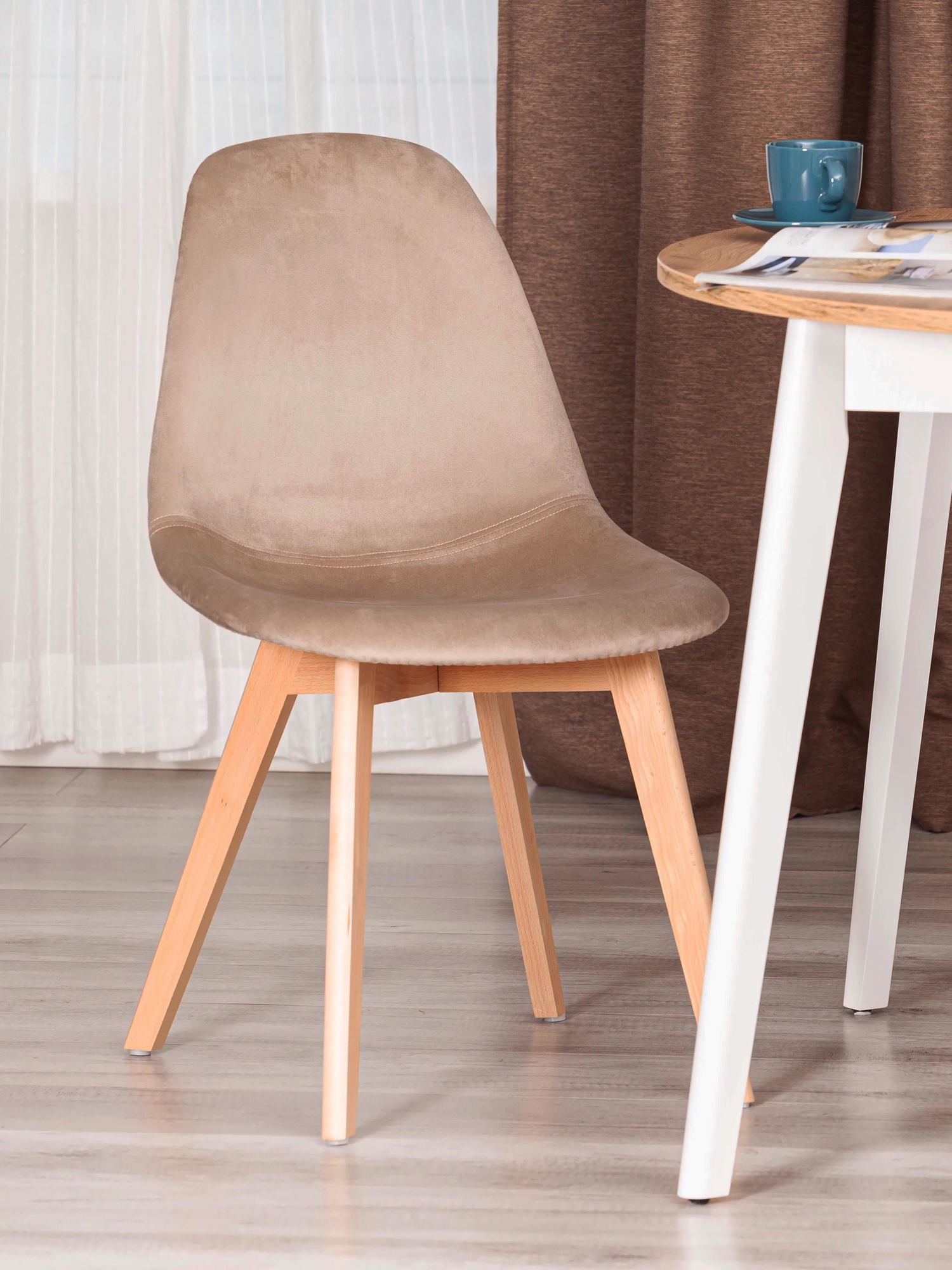 Стул обеденный Tetchair Синди Софт велюр коричневый ножки бук