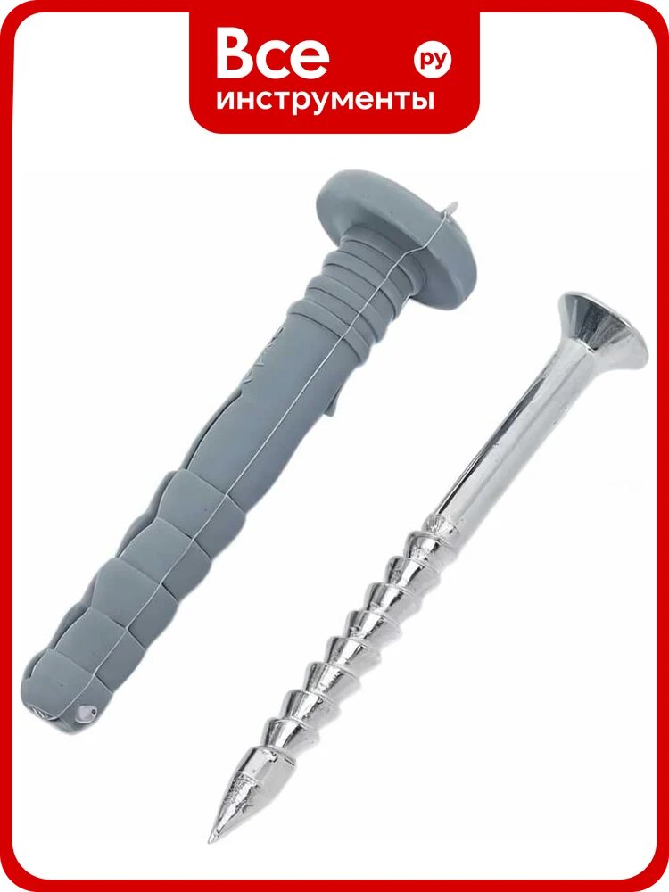 Дюбель ARNO INDUSTRIES6х80 70 шт с шурупом Гриб для крепления в стене AG1500608061399