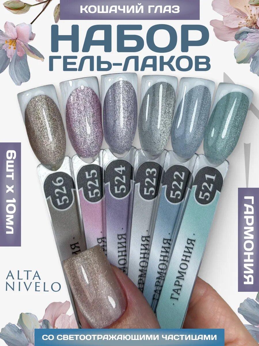 Набор гель лаков для ногтей Кошачий глаз
