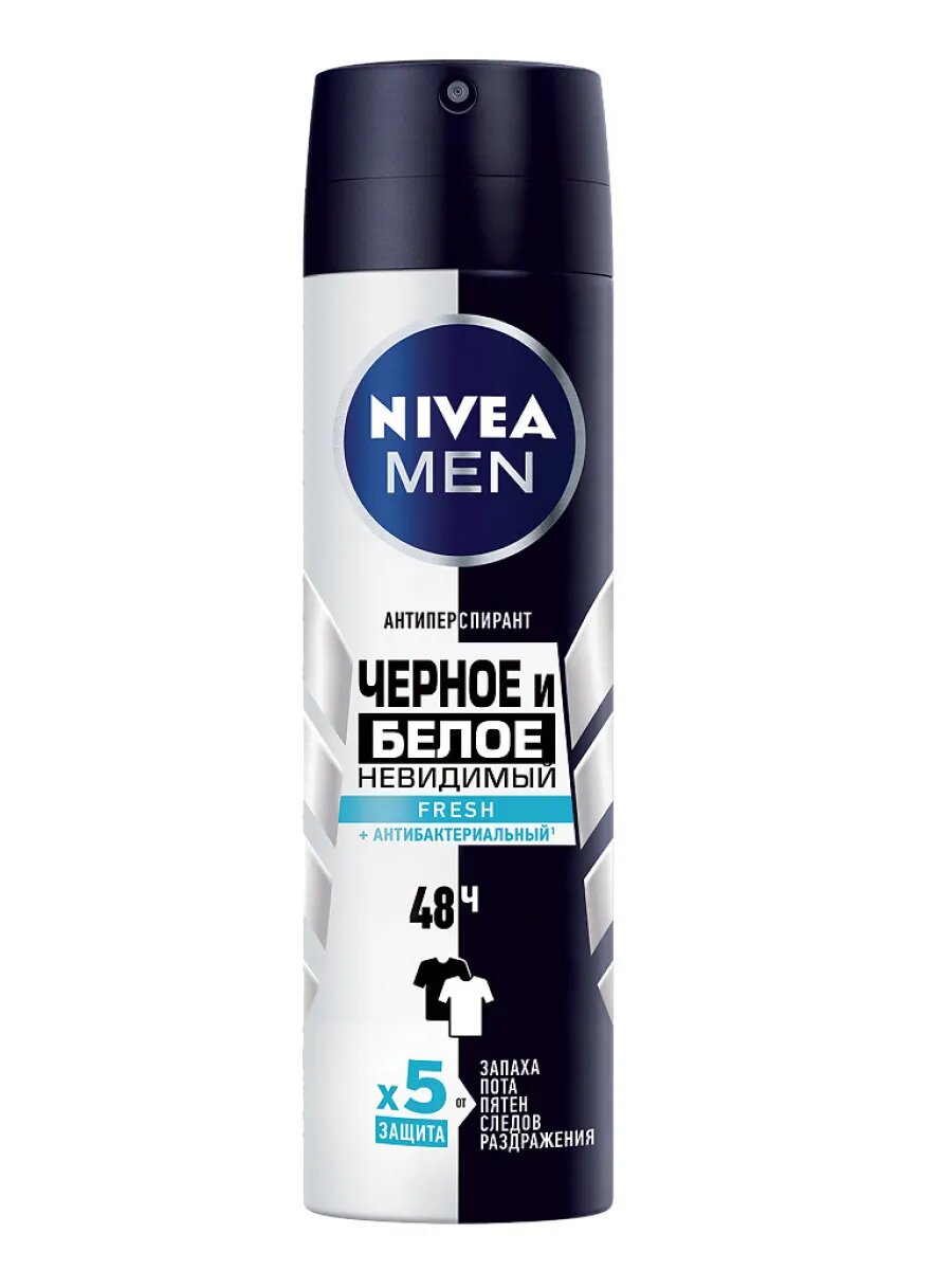 Nivea Men Антиперспирант спрей Черное и Белое невидимый Fres