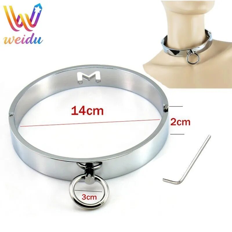 Ошейник бдсм для секса, тяжелый, металлический, 14cm