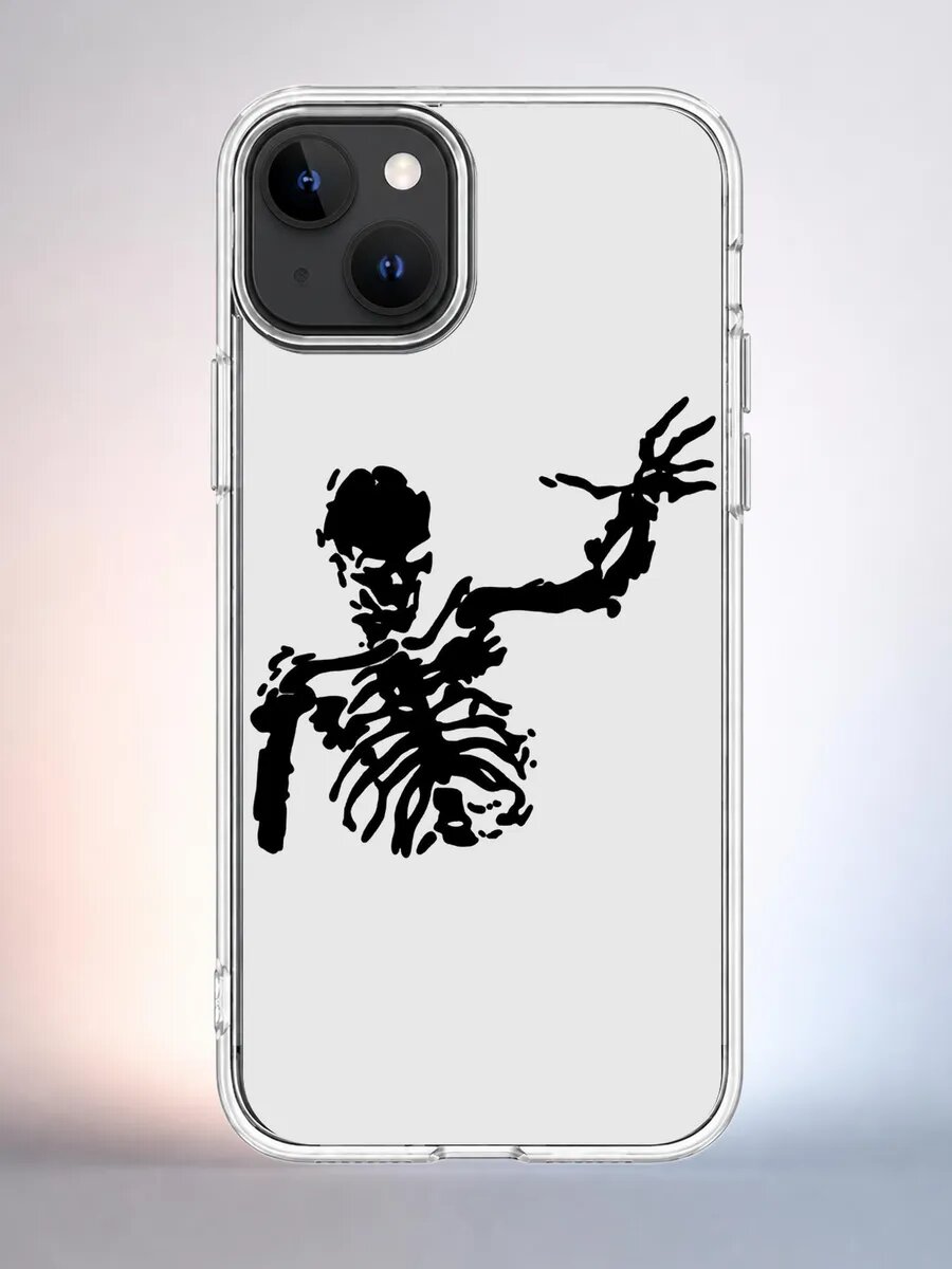 Чехол iPhone 15 скелет силиконовый прозрачный