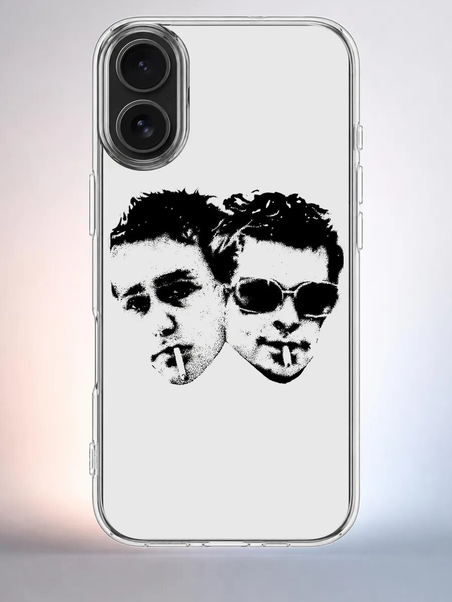 Чехол iPhone 16 лица сигареты силиконовый прозрачный