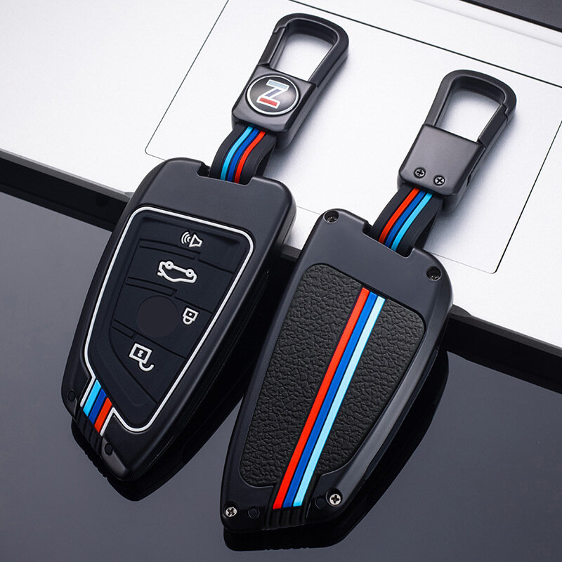 Чехол для ключа BMW с тремя кнопками, цвет Саберман Блэк, с пряжкой для моделей BMW 3 Series 5 Series X3 X1 X5 X7