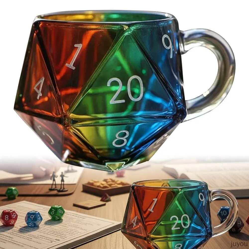 Набор для напитков в форме игральной кости D20, 1 предмет, керамика