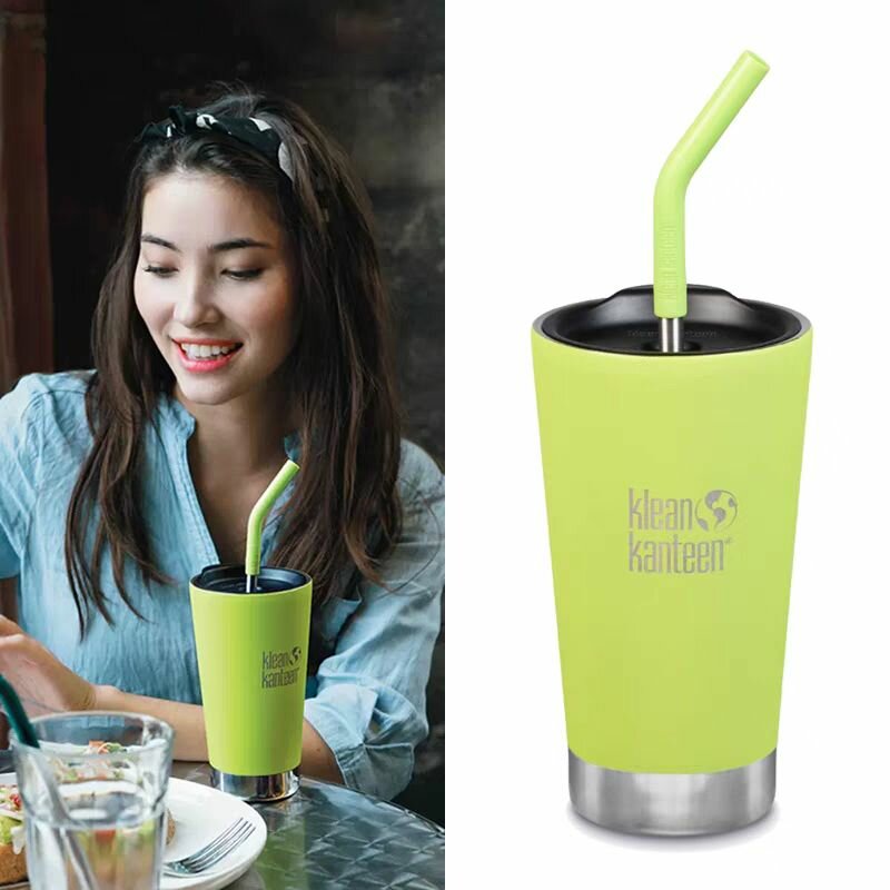 Klean Kanteen Термокружка 0.47 л, холод 20 ч, тепло 4 ч, непроливайка, ударопрочный корпус, светло-желтый