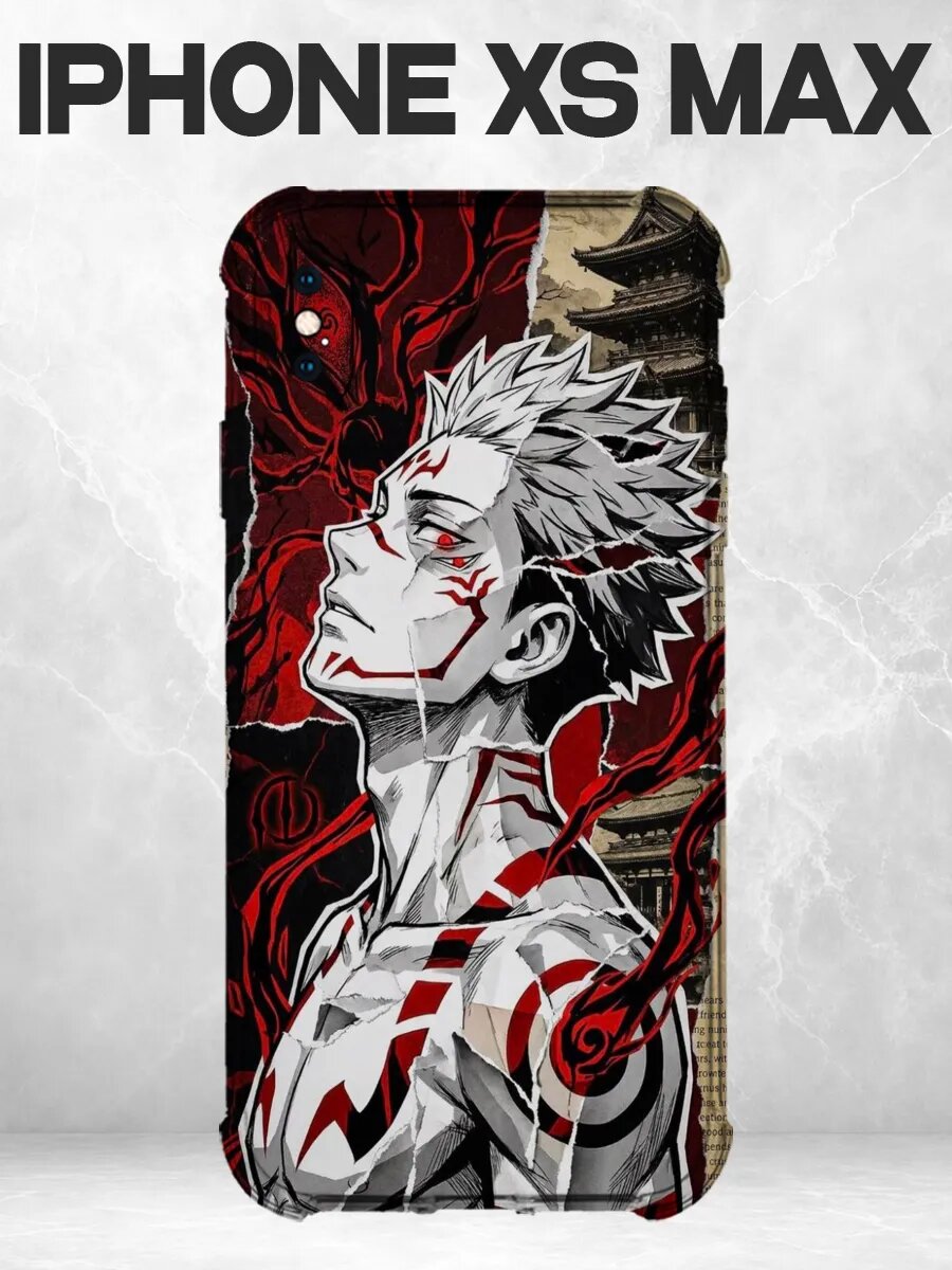 Чехол на iPhone XS Max Сукуна Магическая битва метки