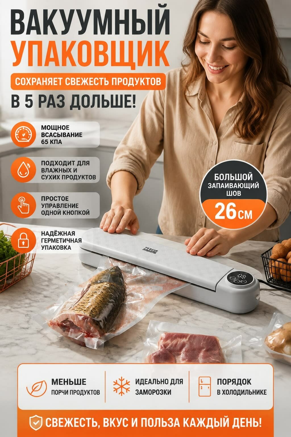 Вакуумный упаковщик, Сумка, мини, пластик серый для дома зелёный
