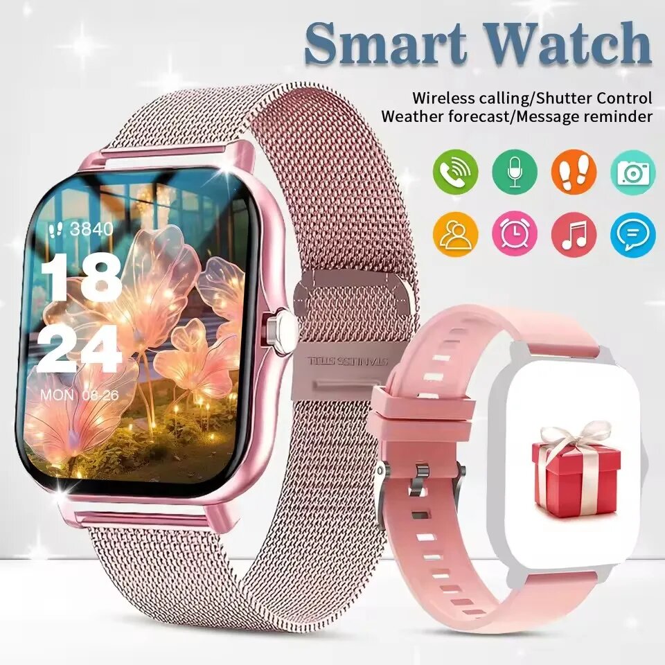 Smartwatch Bluetooth для мужчин и женщин Pink20Milan
