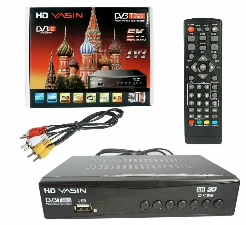 ТВ-приставка Yasin T8000 DV3, для телевизора, поддержка : DLNA/DTS/Dolby Digital.