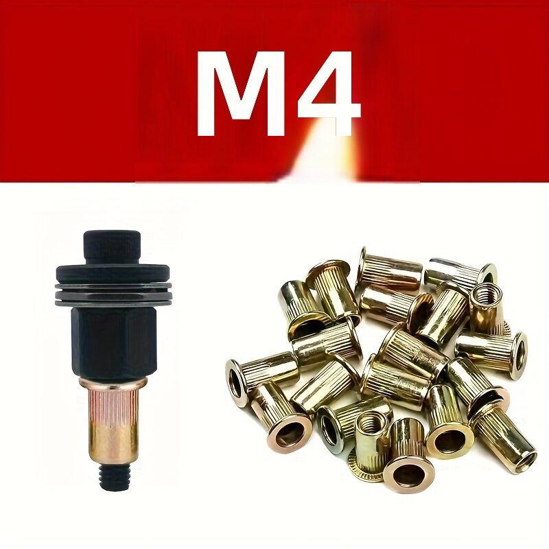 Набор инструмента для заклёпочных гаек M4, 1 головка + 10 гаек
