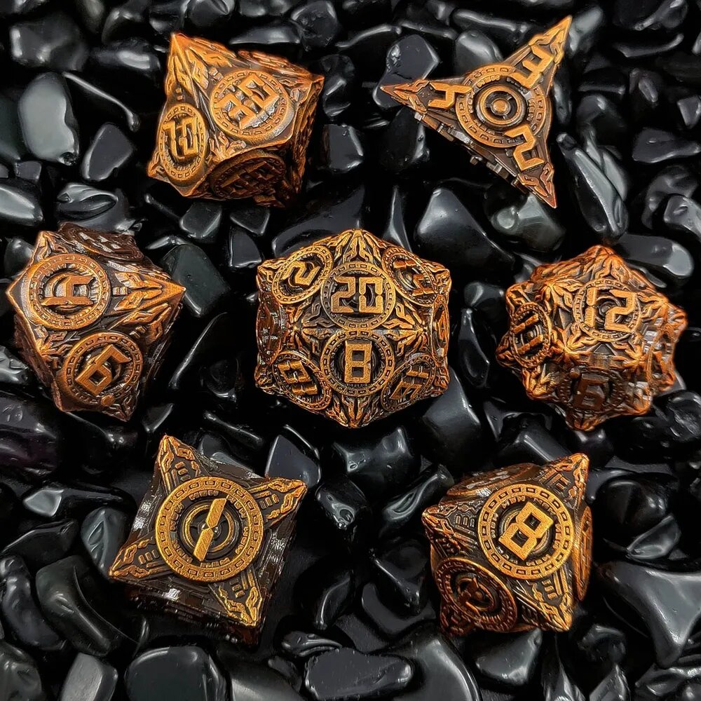 Кости игральные для Dungeons & Dragons, кубики для DnD и настольных ролевых игр (дайсы ДнД) 7 шт