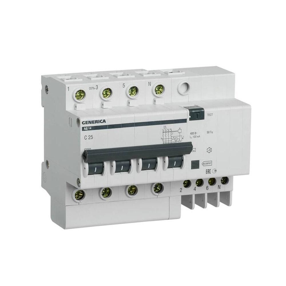 Аппарат защиты от сверхтоков и токов утечки IEK MAD15-4-025-C-100