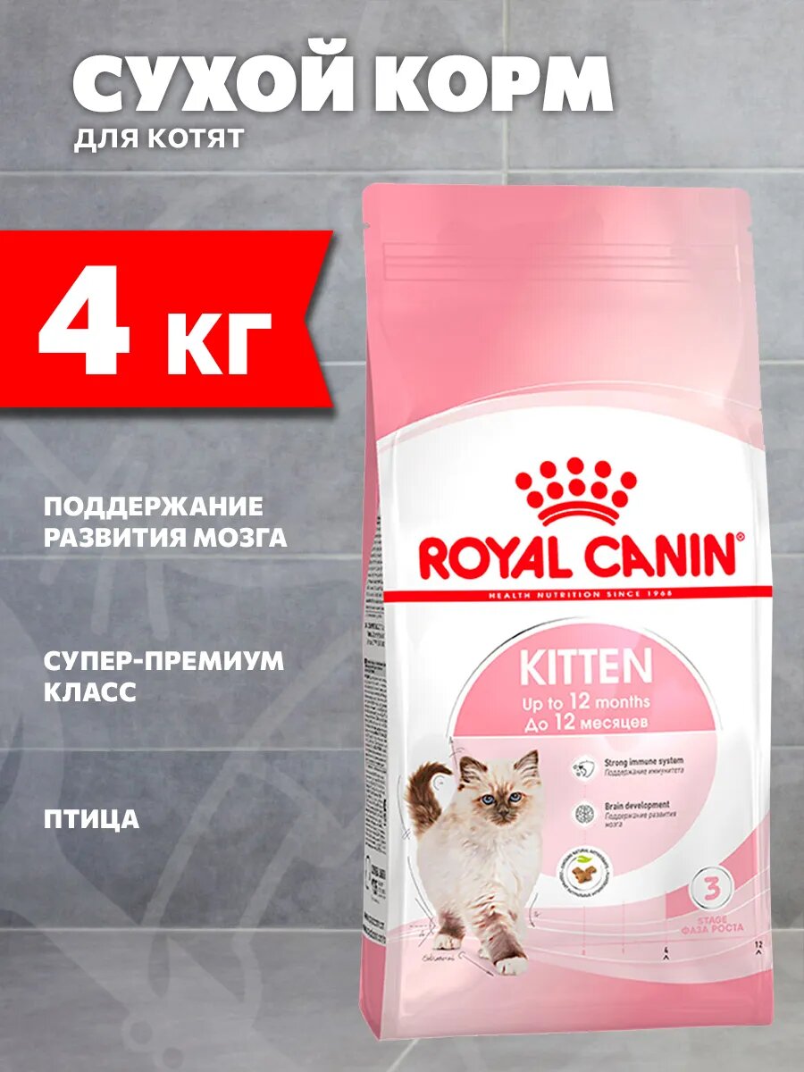 Корм сухой Royal Canin Kitten 36 для котят, 4 кг
