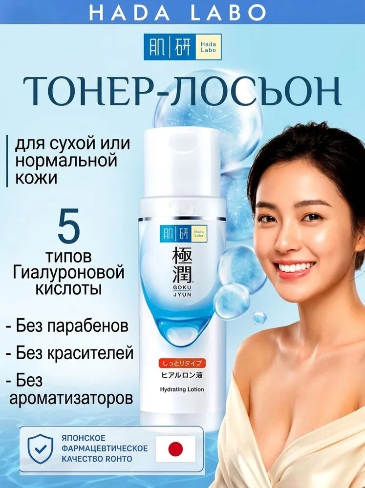 HADA LABO Лосьон для лица увлажняющий "Rich" 170 мл./ для сухой или нормальной кожи/ Японский бренд