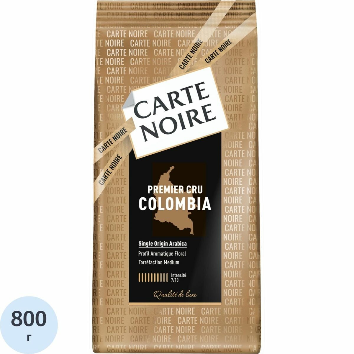 Кофе в зёрнах Carte Noire Premier Cru Colombia, свежая обжарка 100% арабика, 800г (вакуумная уп.) (2361722), 6 уп.