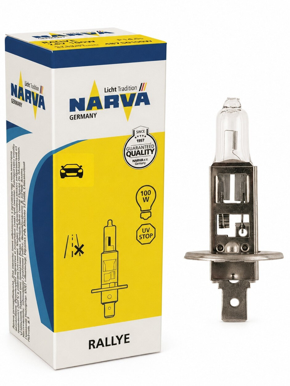Лампа галогенная Narva Rallye H1 12V 100W P14.5s 483503000
