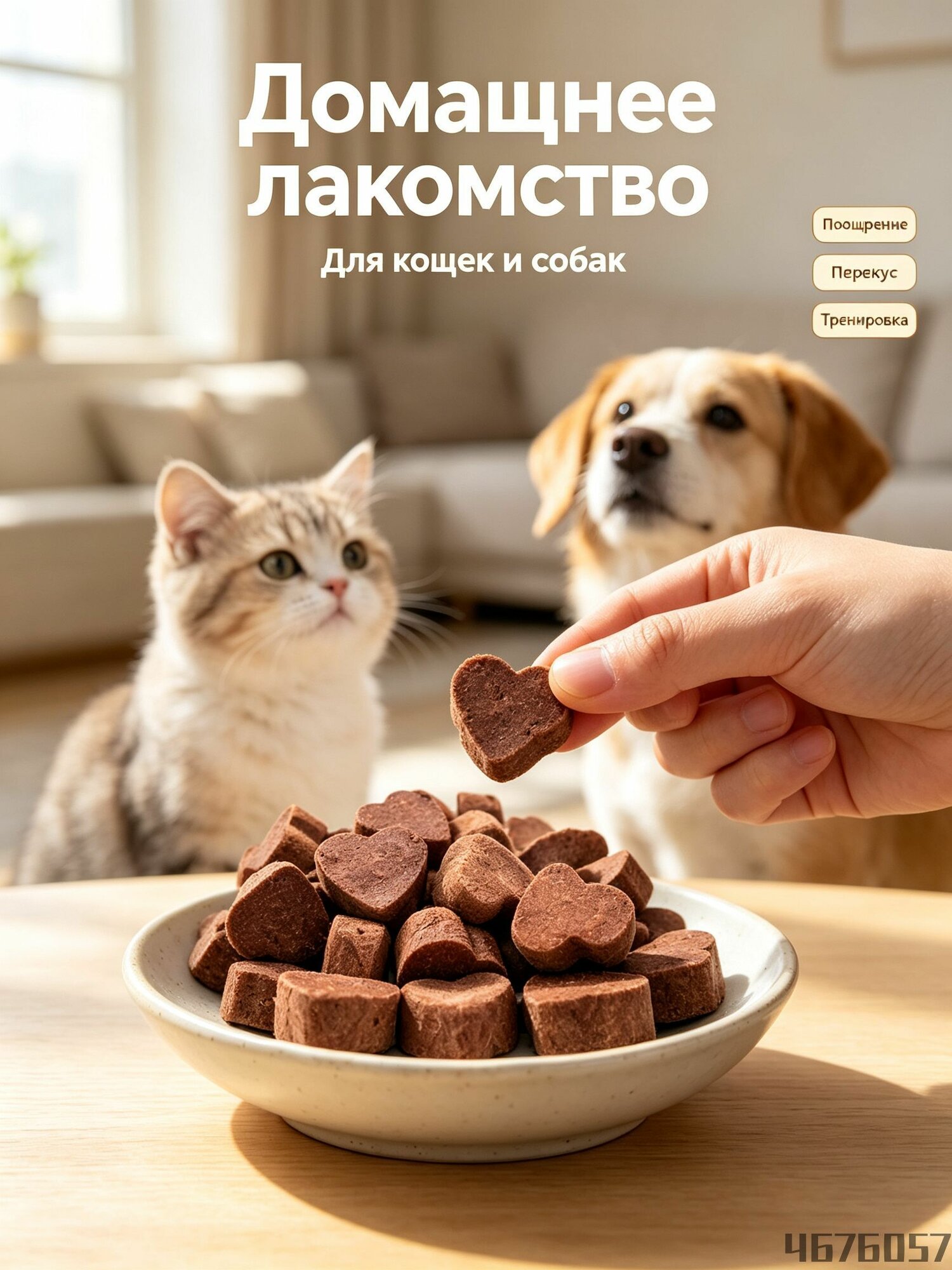 Сухое мясное лакомство кубиками 20г для домашних питомцев, кошек и собак, повседневный перекус