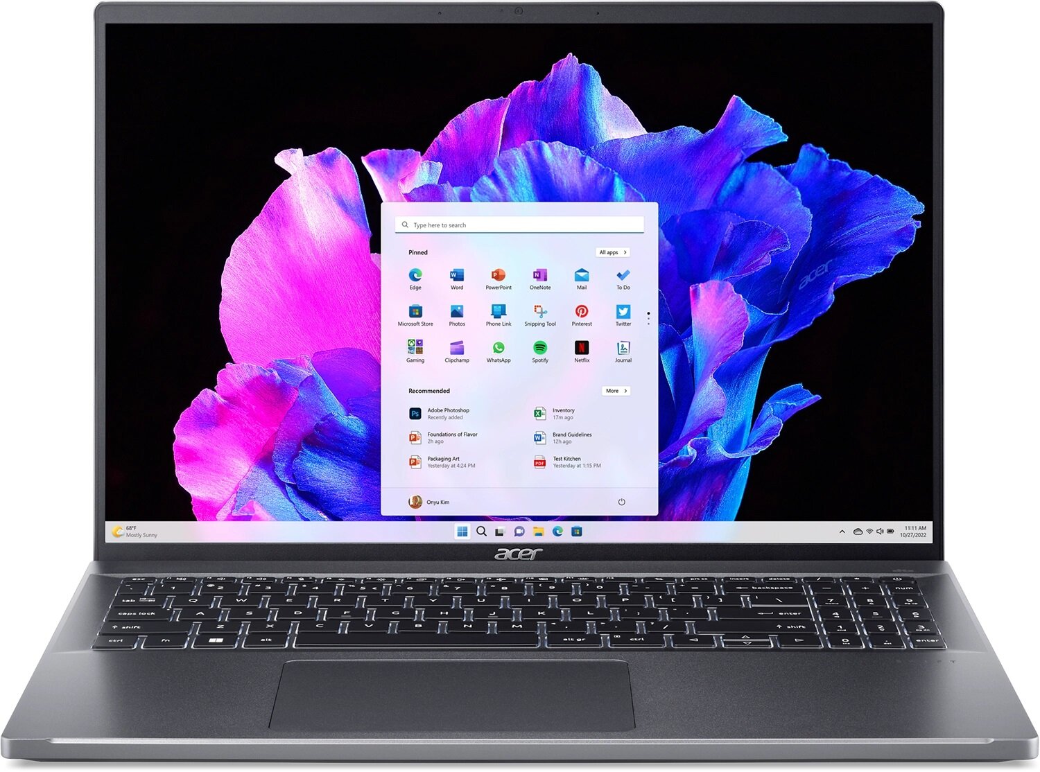 Ноутбук Acer Swift Go 16 SFG16-71-70R2 NX. KM4CD.006 (Core i7 2400 MHz (13620H)/32768Mb/1024 Gb SSD/16"/3200x2000/Нет (Без ОС))