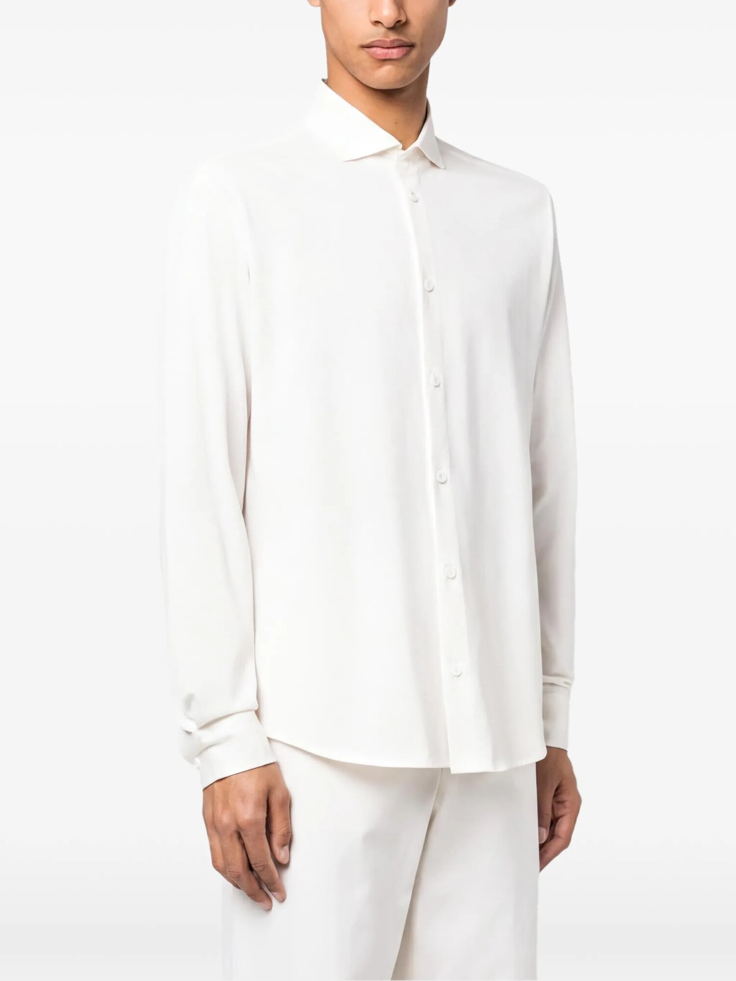Рубашка Roberto Collina Button-down long-sleeve shirt, размер 56, white — фото 1