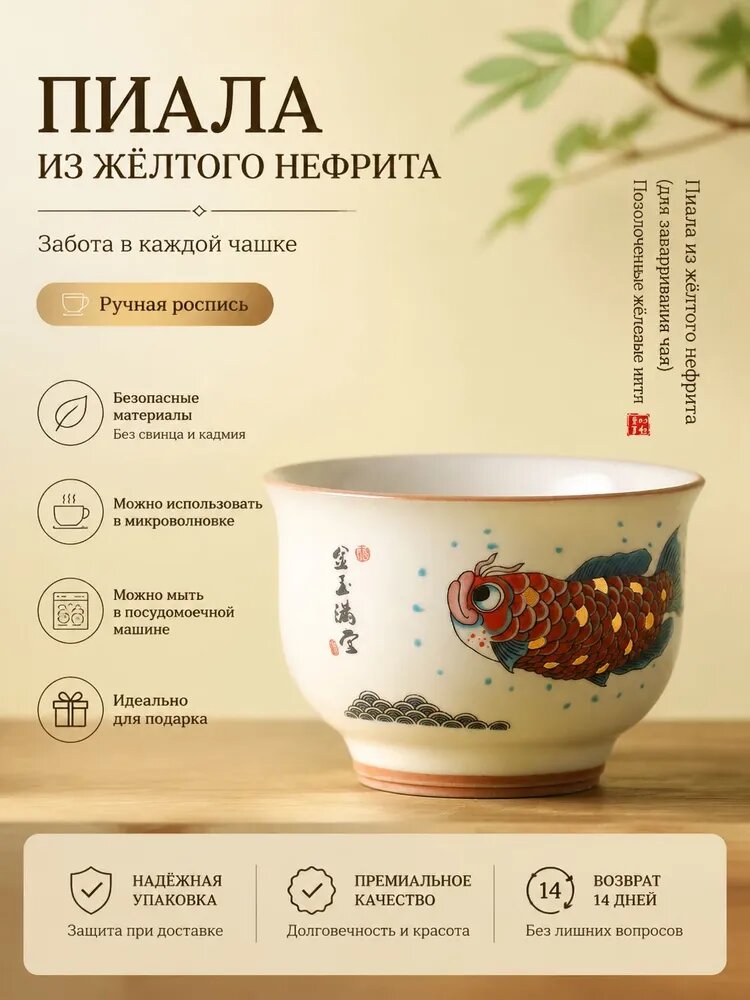 Пиала jinyumantangchabei 150 мл светло-бежевый, 1 шт