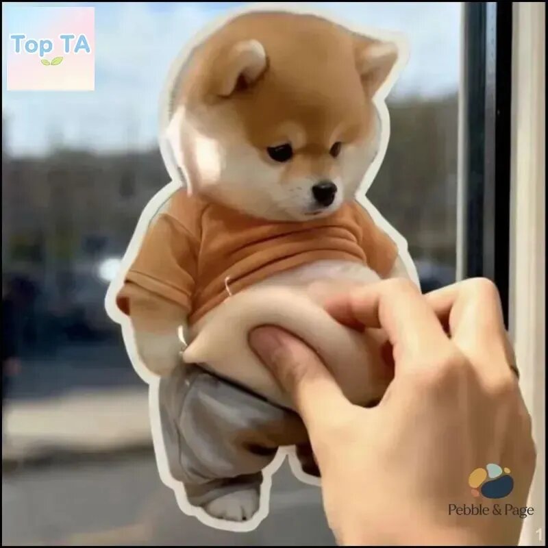 Декомпрессионная игрушка chubby dog с наклейкой для защиты от столкновений