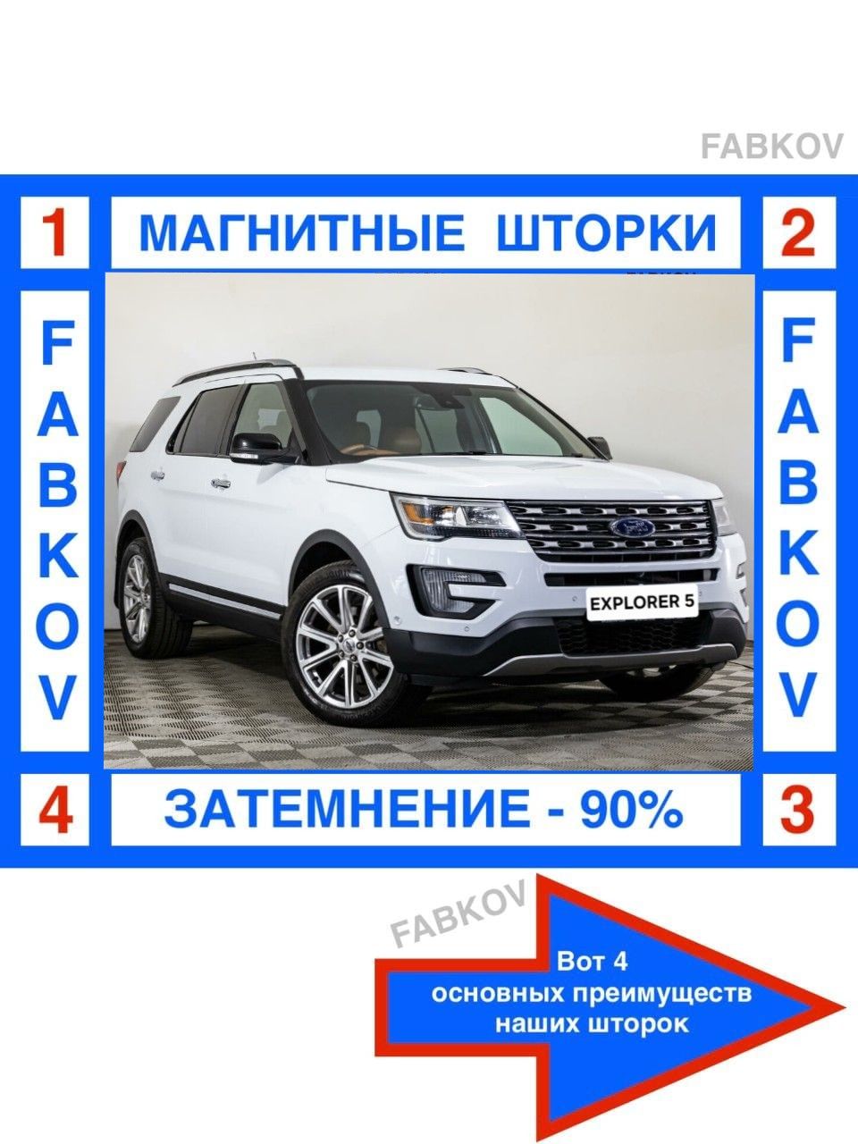 Каркасные авто шторки/сетки на передние двери, на магнитах, для Ford Explorer 5, Форд, Форт, Эксплорер, Эсплорэр, 5 поколение, рест, внедорожник 5дв, года выпуска 2015-2018