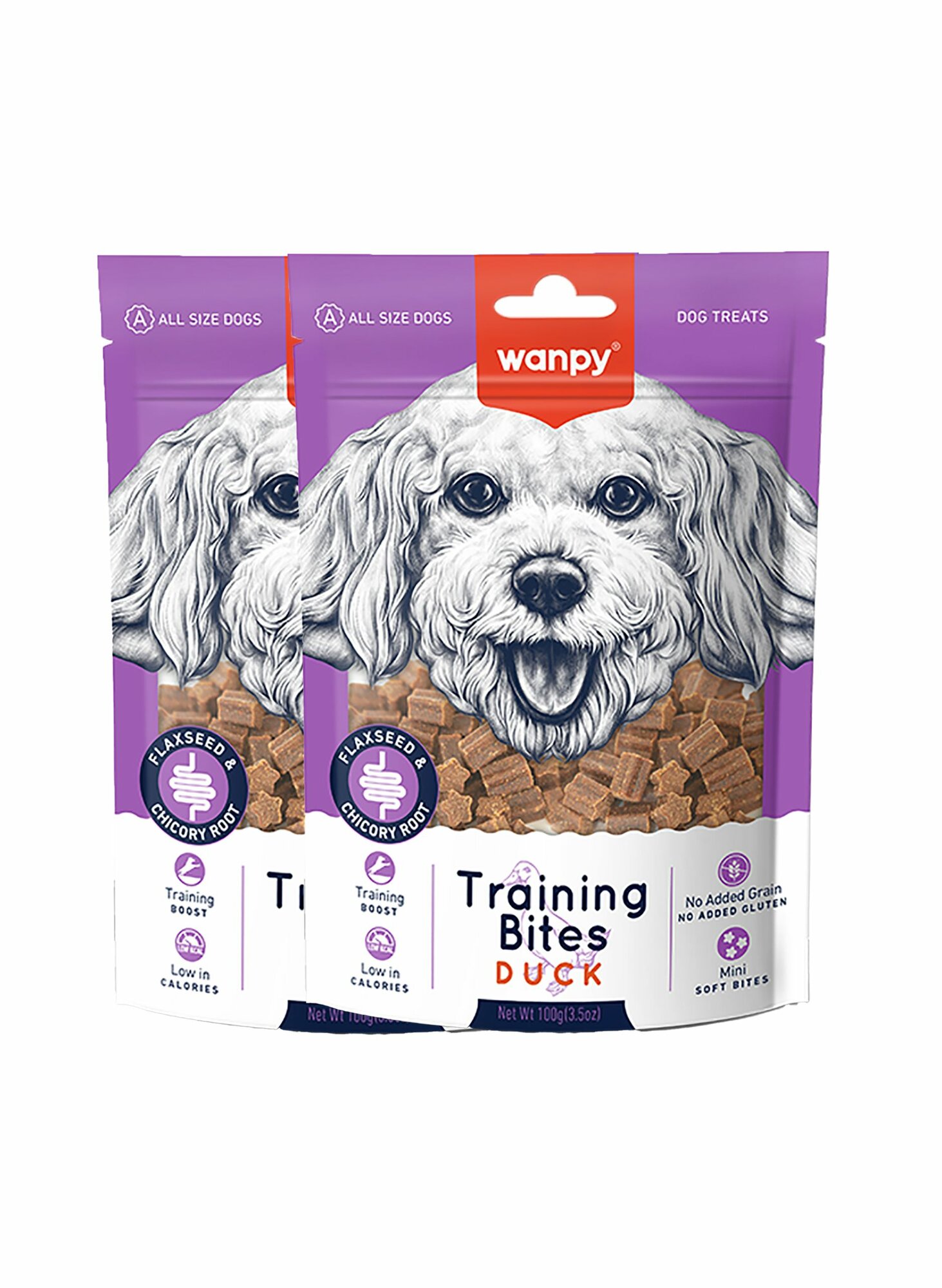 Wanpy Dog Лакомство для собак "Тренировочные кусочки" из утки 100 г x 2 шт.