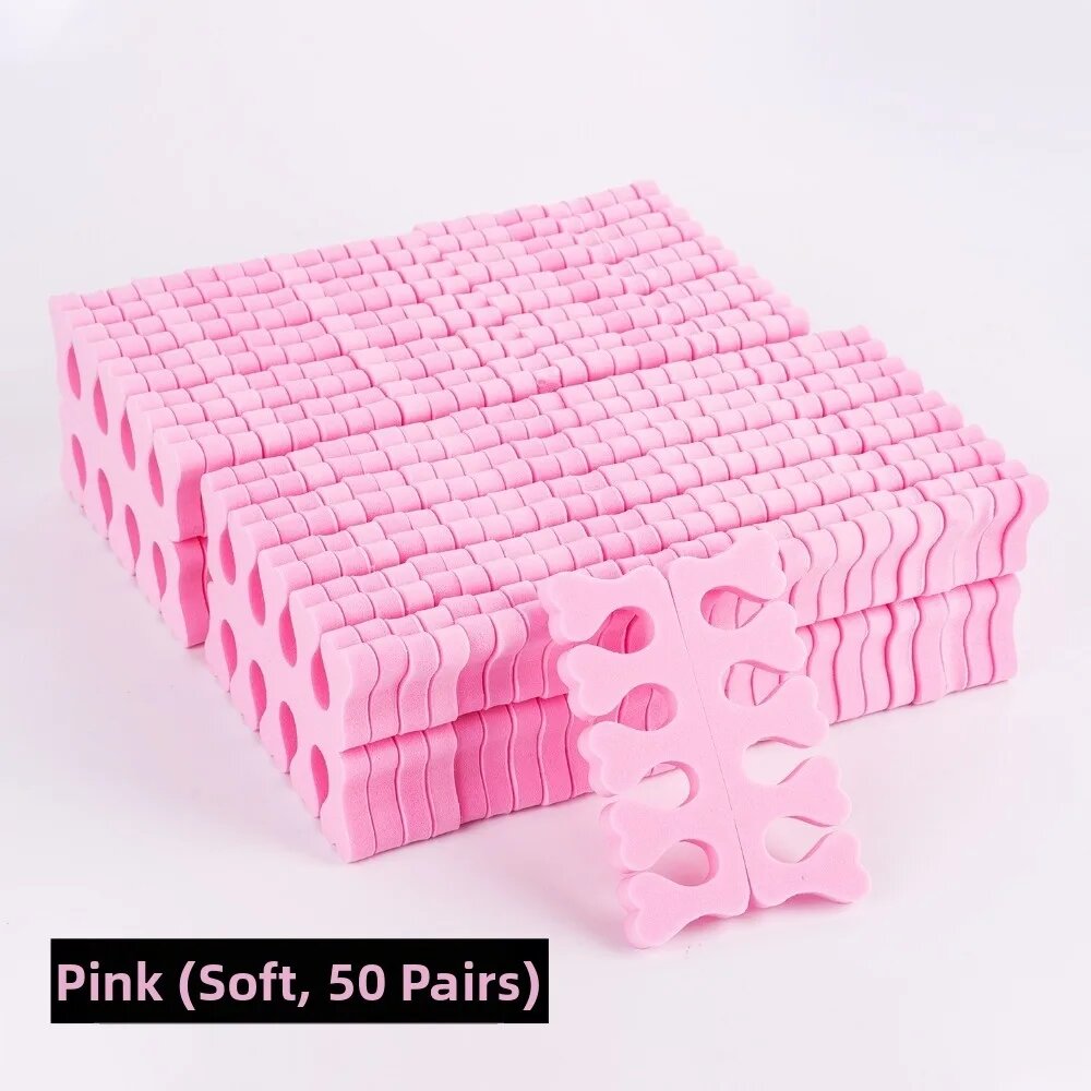 100 шт. мягких разделителей для пальцев ног, губка, сердце Pink