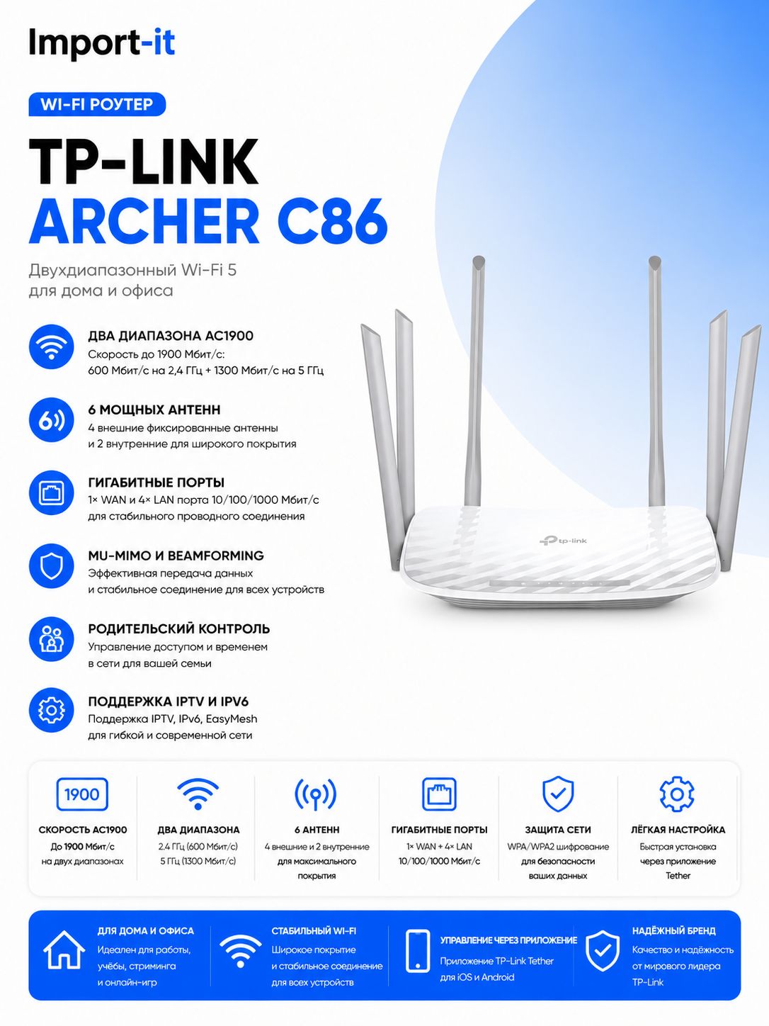 Wi-Fi Роутер TP-Link Archer C86