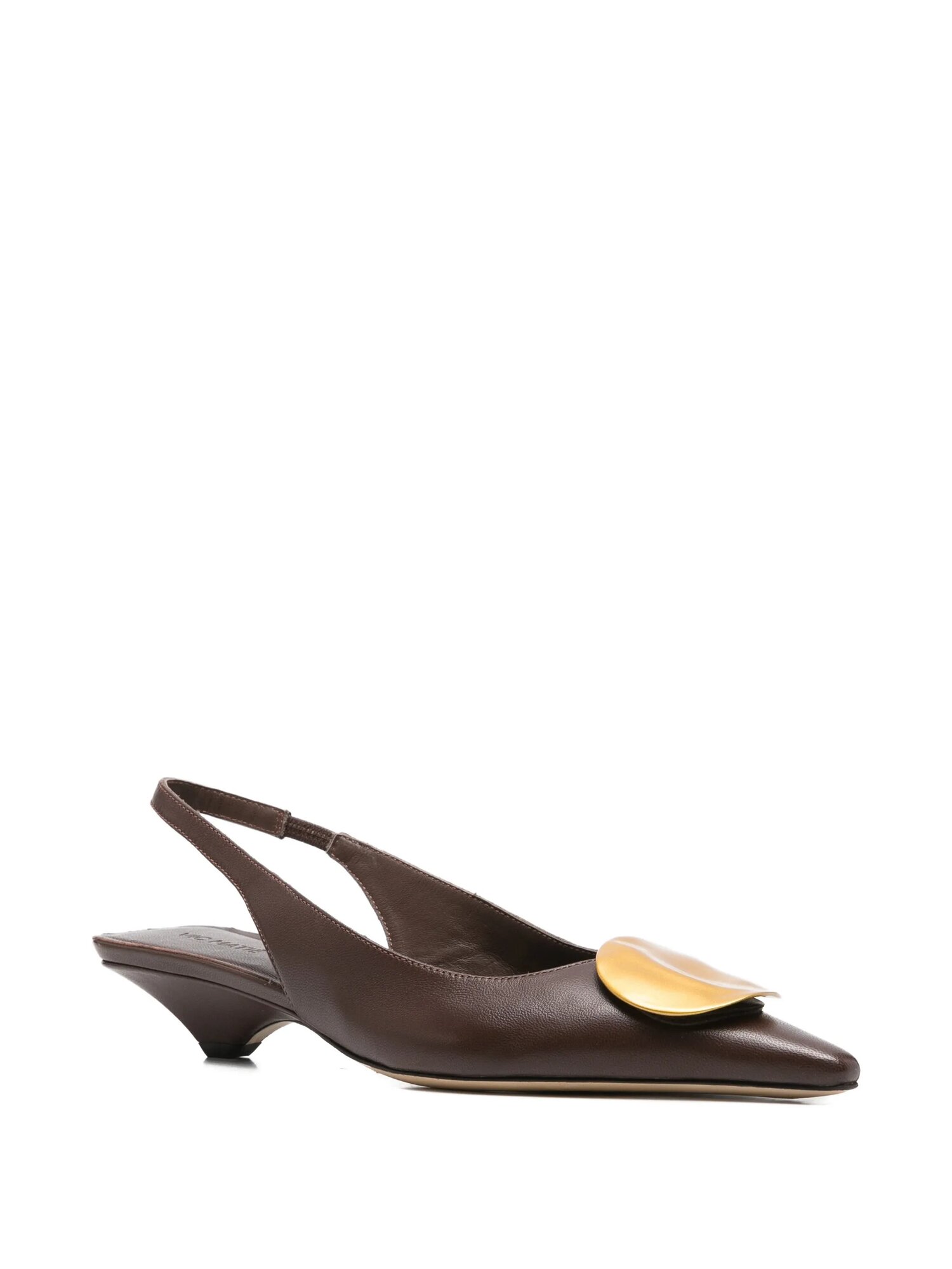 Туфли Vic Matie Pointed-toe leather pumps, размер 36, brown — фото 1