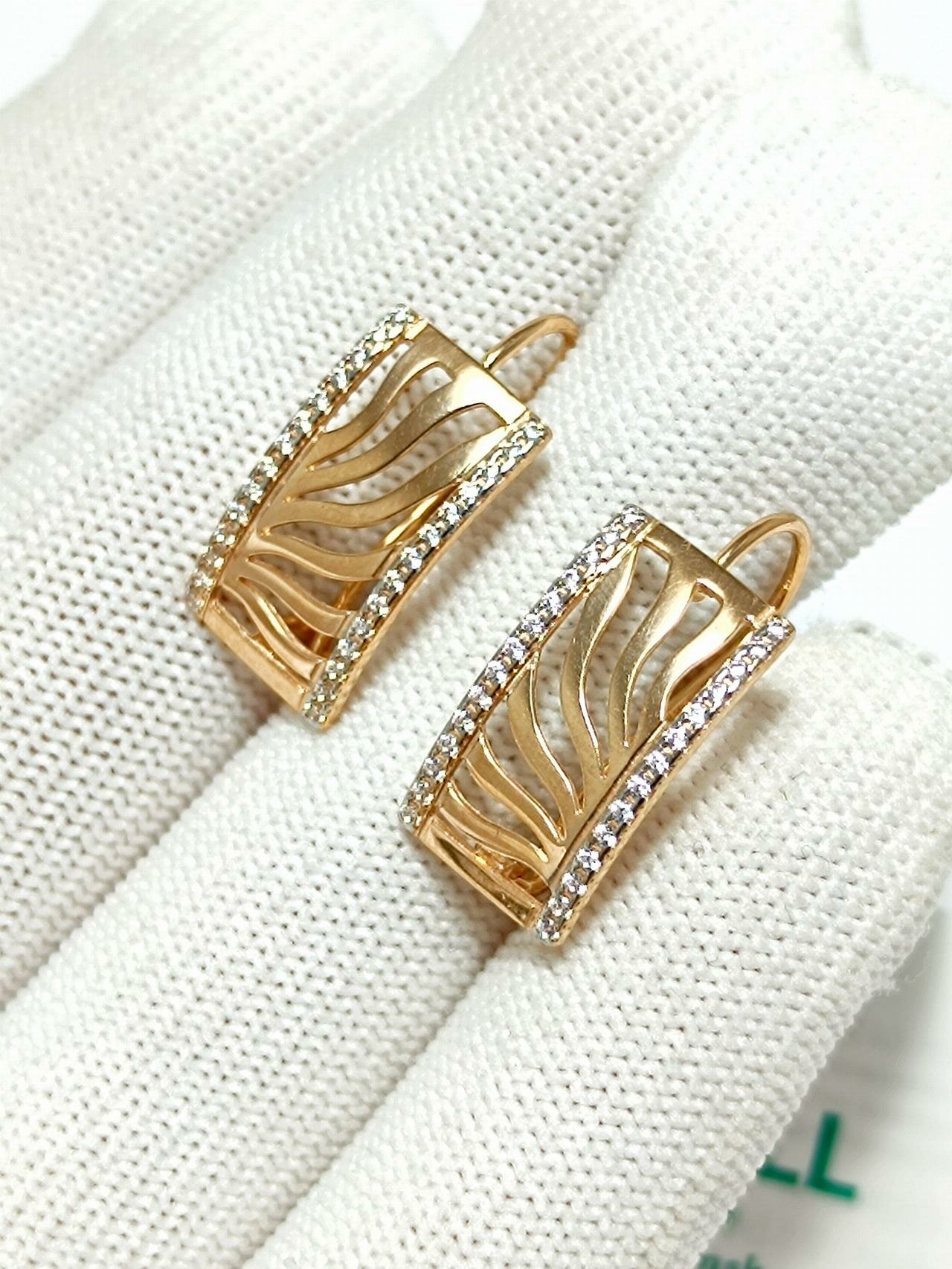 Серьги, красное золото, 585 проба