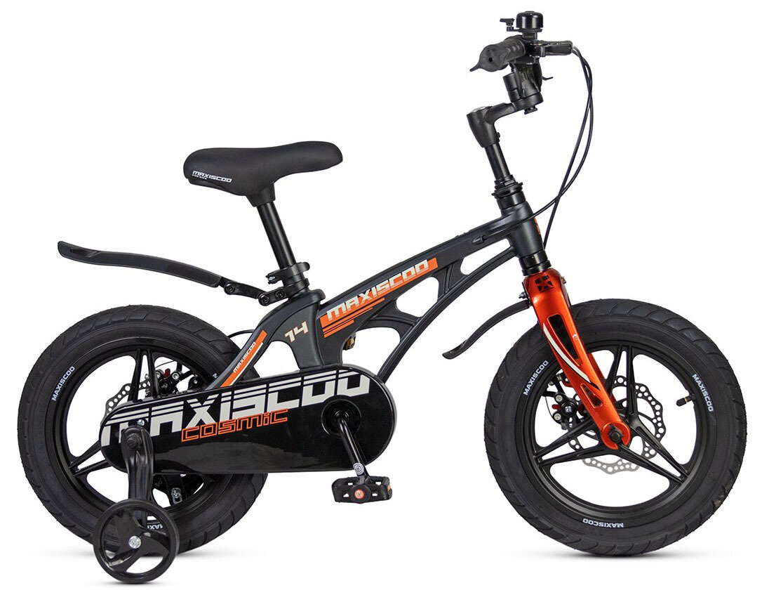 Детский велосипед Maxiscoo Cosmic Deluxe Plus 14' (2025) 14 Серо-зеленый (90-110 см)