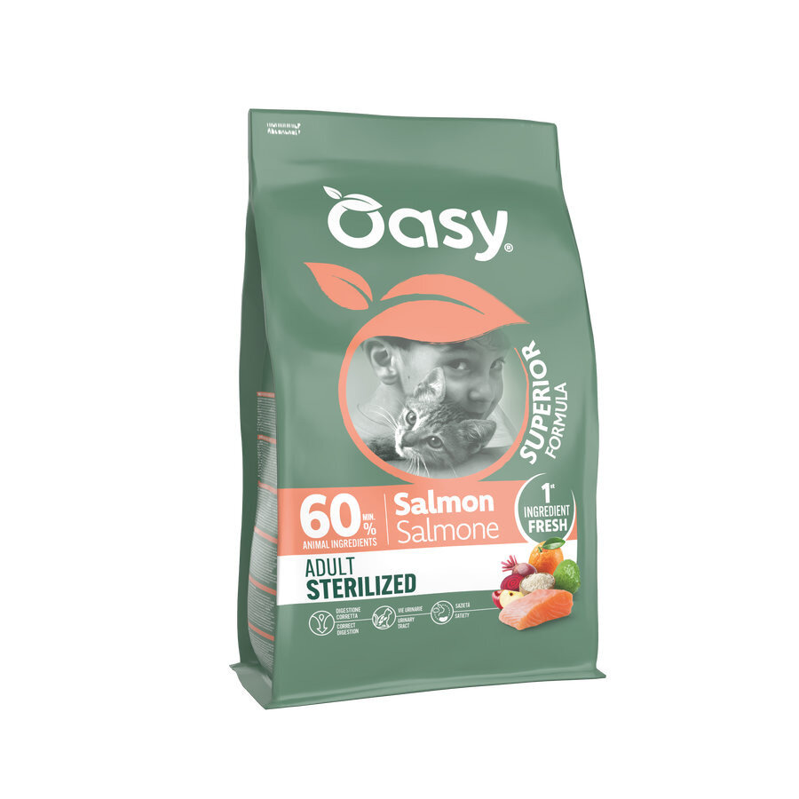 Сухой корм для стерилизованных кошек Oasy Dry Cat Superior Adult Sterilized, с лососем 300 г