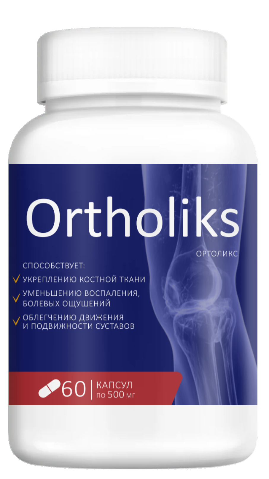 Защита и восстановление суставов, связок и костей Ortholiks, натуральный состав, 60 капсул