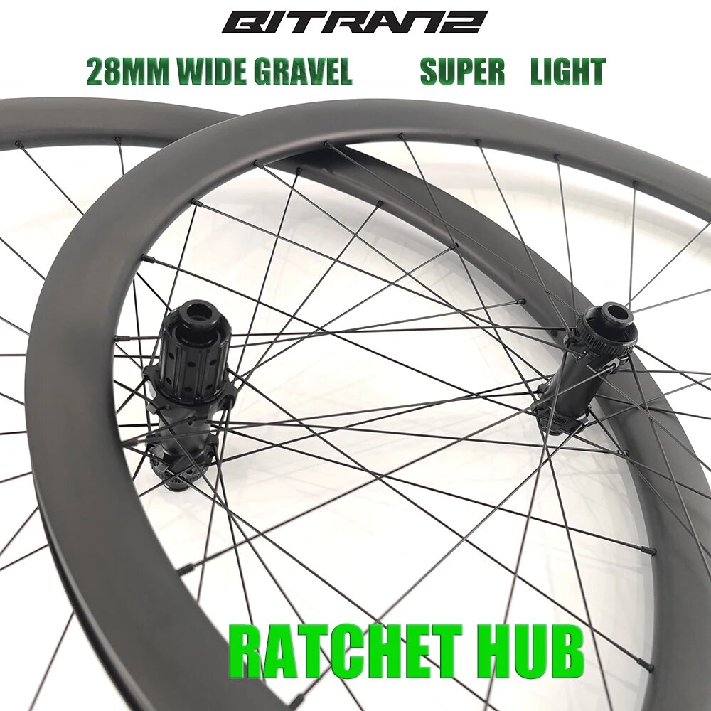 BITRANZ Карбоновые колеса для шоссейного велосипеда 700C UD matte, Hook, HG, ultra light, 45mm deep