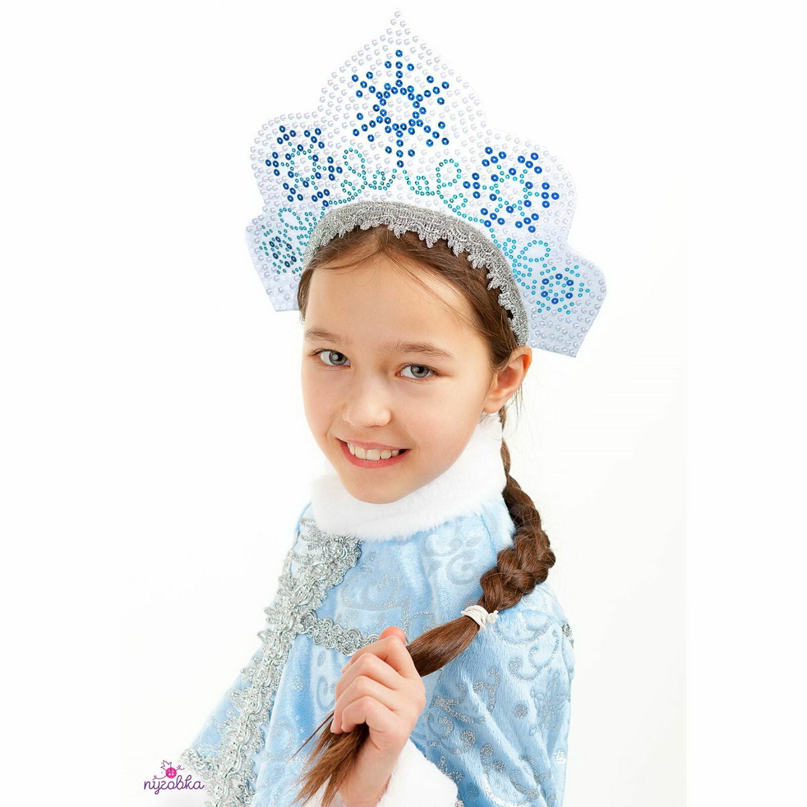 Кокошник "Снегурочка Танюшка", цвет: белый, персонажи: снегурочка
