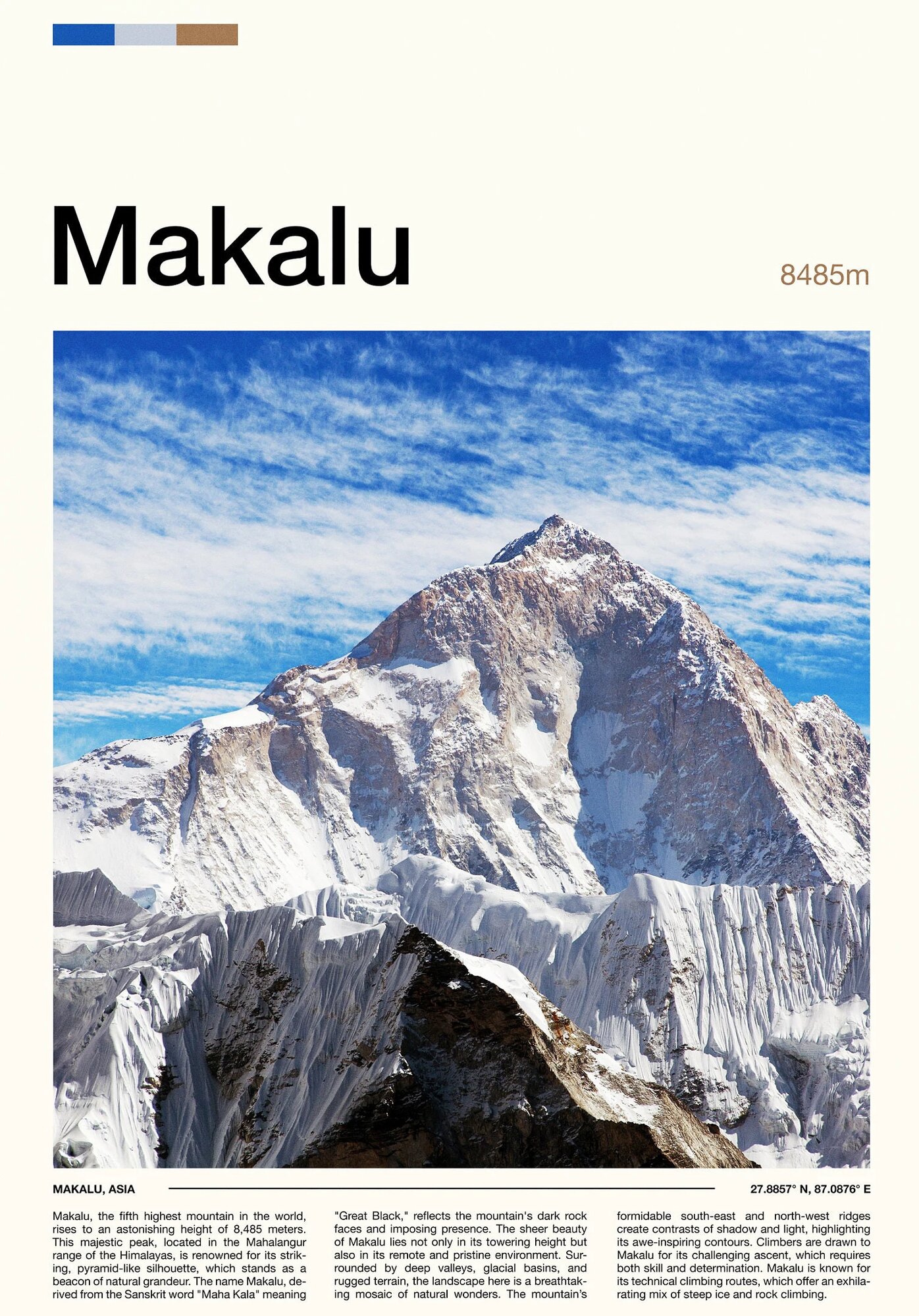 Печать на холсте "Горы реки городской лес гора Эверест гора Килиманджаро" nn-10, 50X70cm Unframed