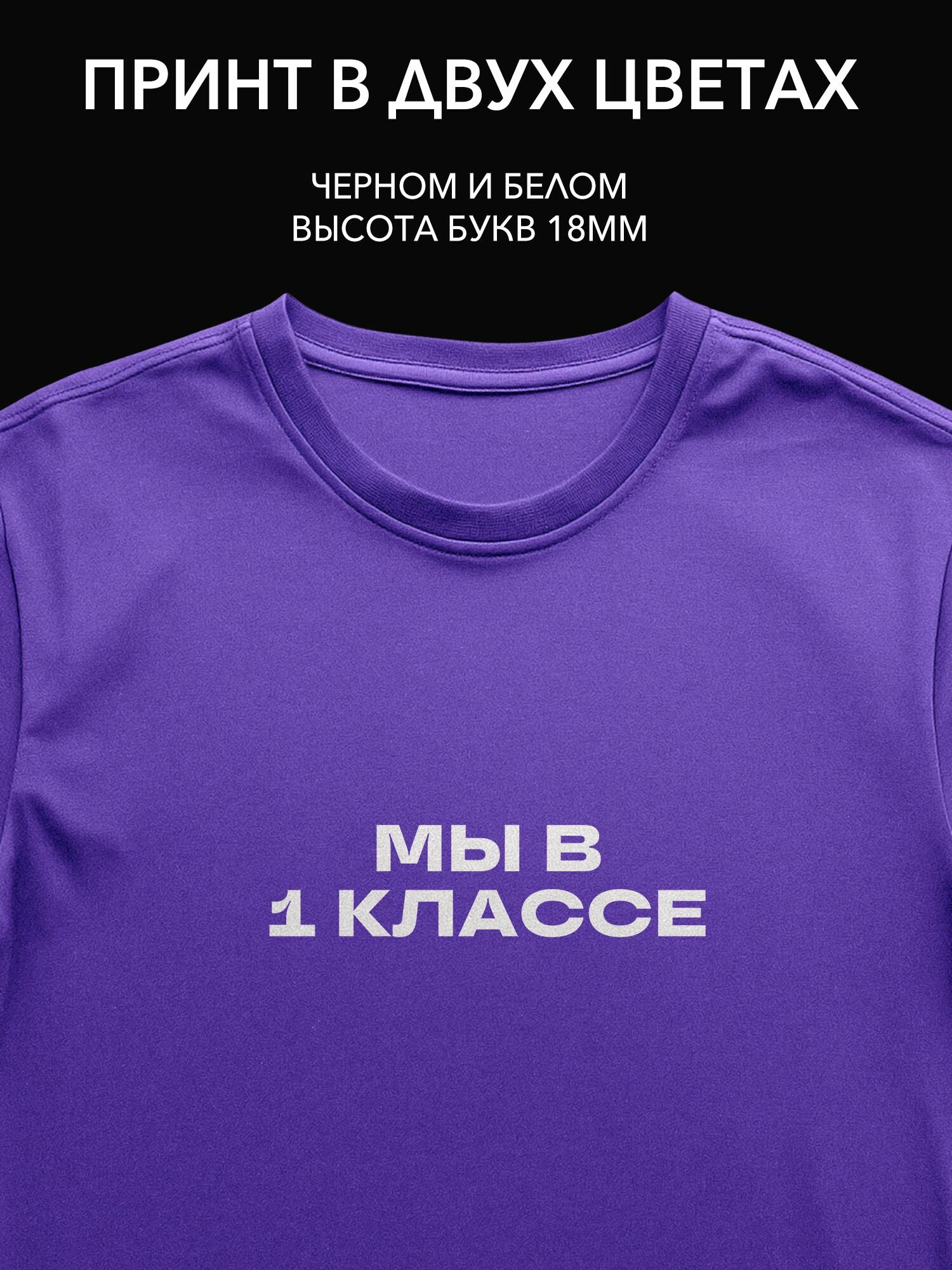 Термопринт надпись "Мы в 1 классе" на одежду для первоклассников стильный принт на футболку, свитшот или шоппер!