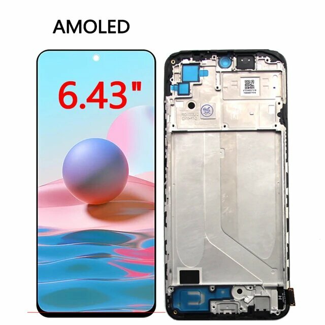 Дисплейный Модуль Xiaomi Redmi Note 10S AMOLED LCD (дигитайзер) Сенсорный, AMOLED With Frame